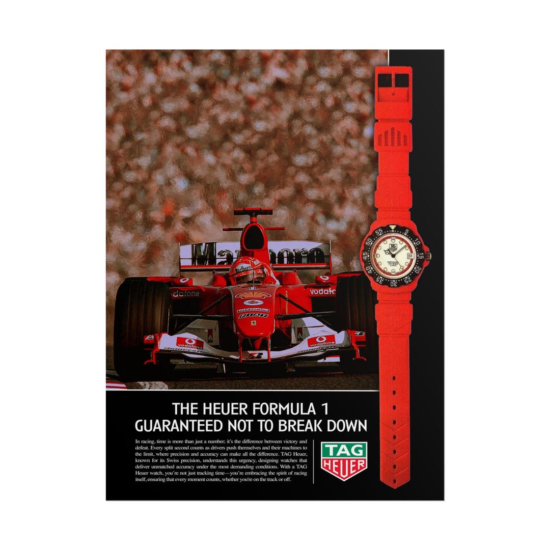 Formula 1 X TAG Heuer Watch Poster Luxury Motorsport Wall Art for ...