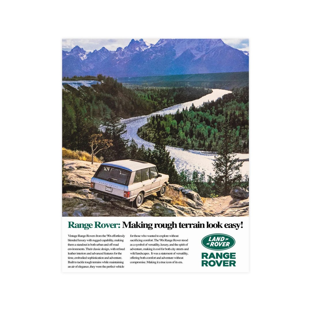 Vintage Range Rover Poster - Classic 4x4 Wall Art for Car Enthusiasts ...