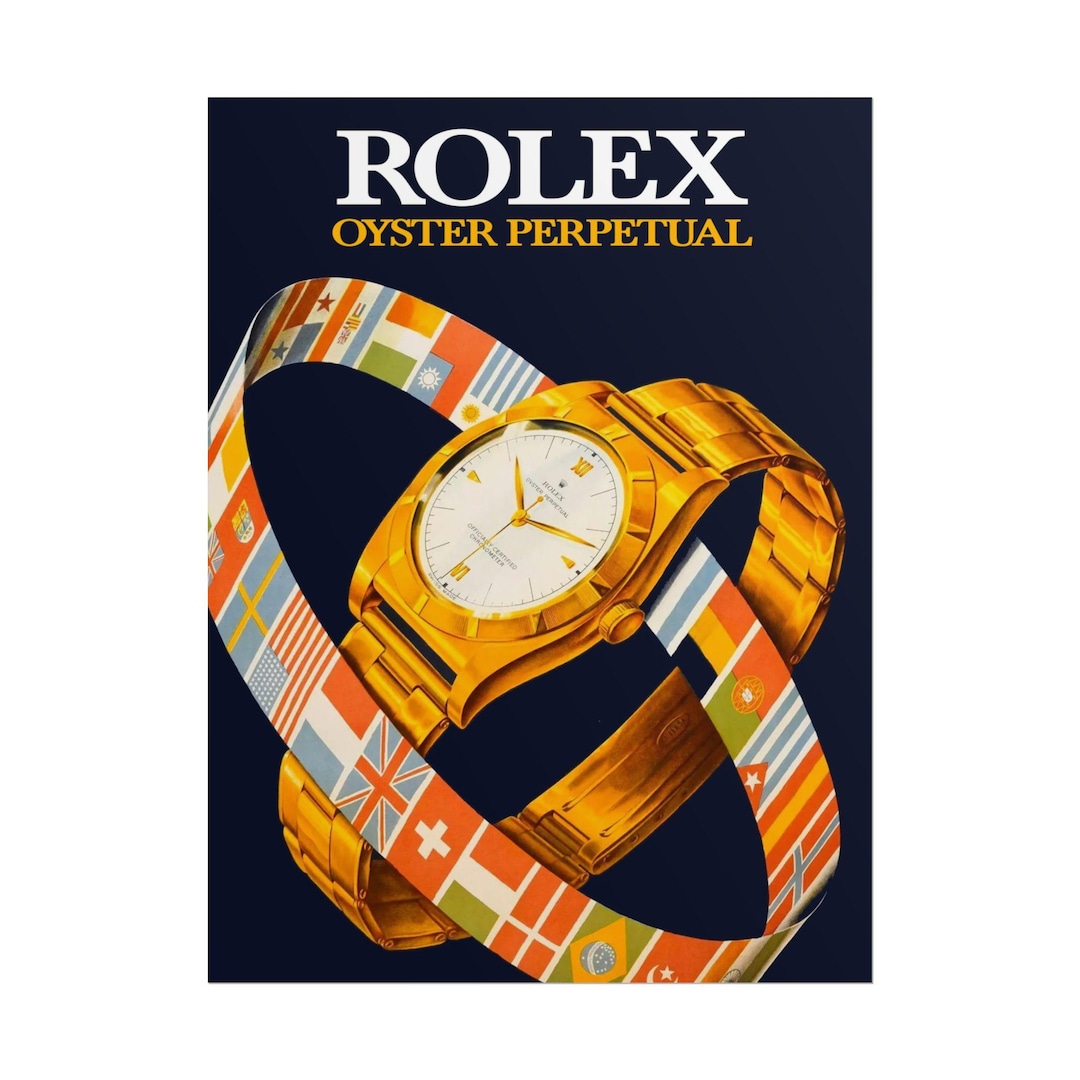 Vintage Rolex Poster Classic Watch Wall Art for Collectors ...