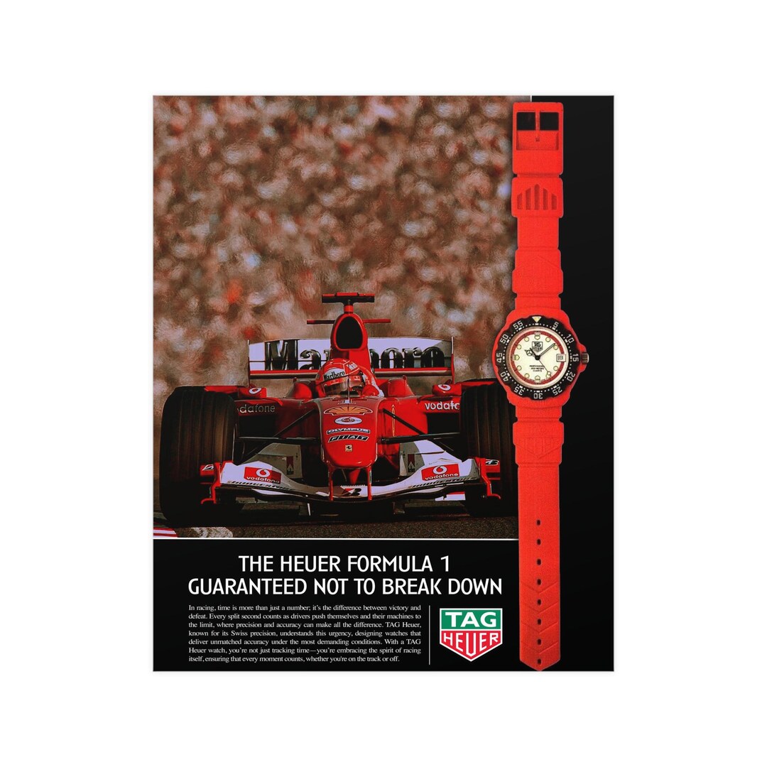 Formula 1 X TAG Heuer Watch Poster - Luxury Motorsport Wall Art for ...