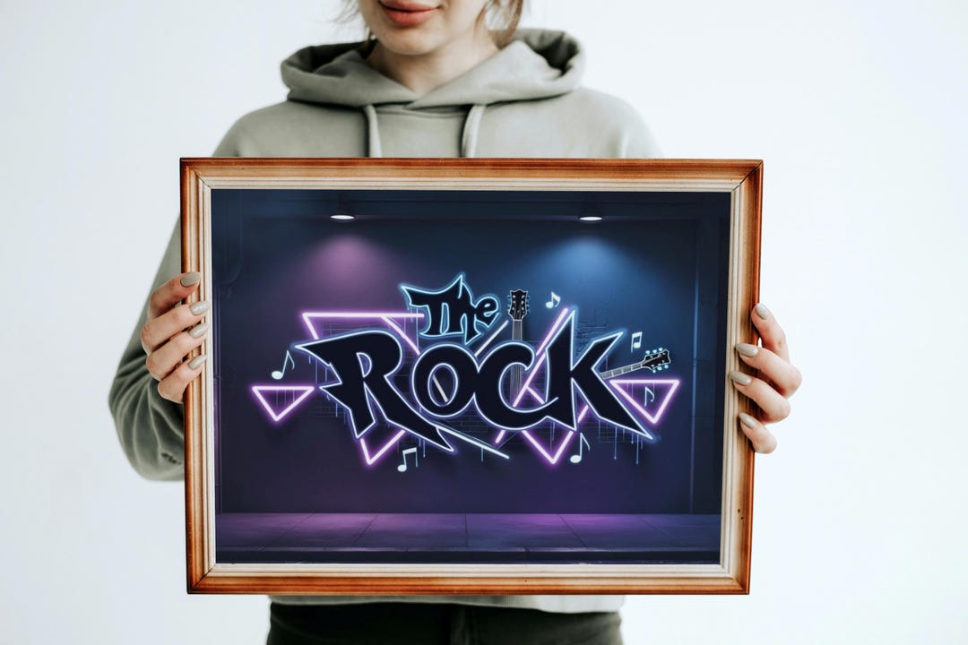 The Rock Wall Decor,music Art,design,dijital Art,graffiti,home Decor ...