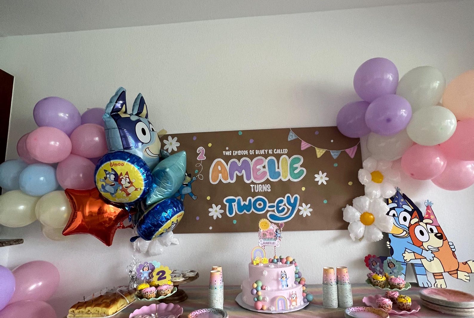Hand-painted Party Banner Template – DIY Birthday Sign - Bluey Inspired ...