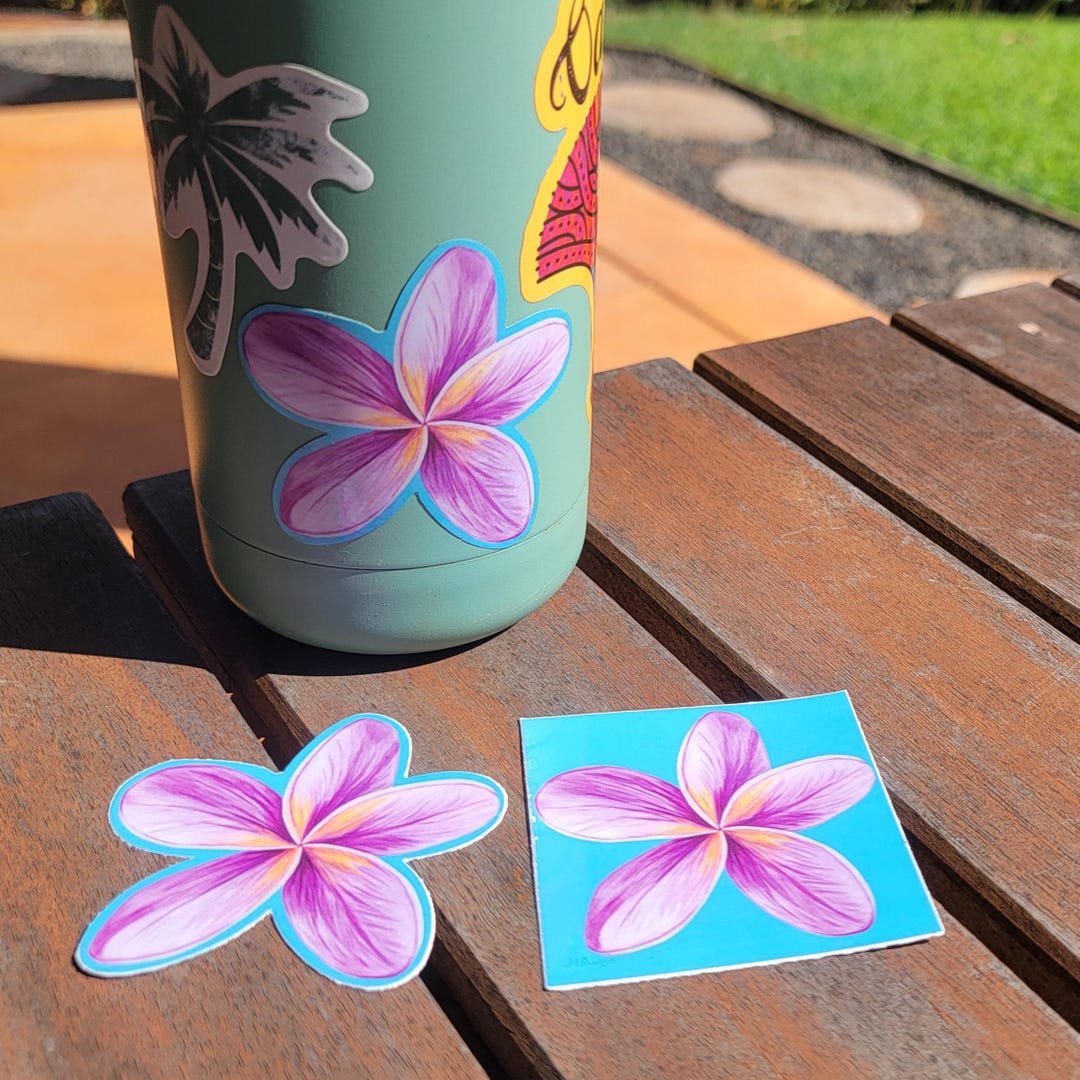 Plumeria Sticker by Piazza Art, Vinyl Sticker, Tropical, Plumeria ...