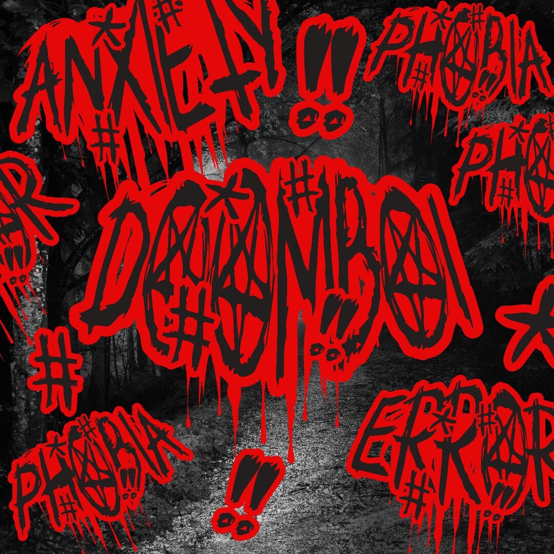 Gothic Graffiti Sticker Sheets, Anxiety Phobia Error Fear Stickers for ...