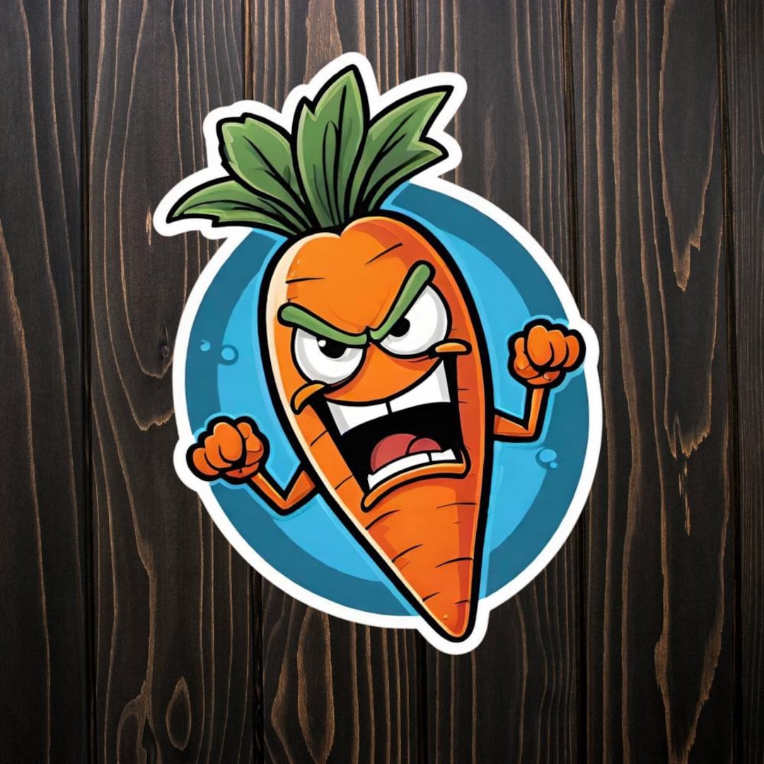 ANGRY CARROT Kiss-cut Vinyl Decals, Playful Stickers for Home Decor ...
