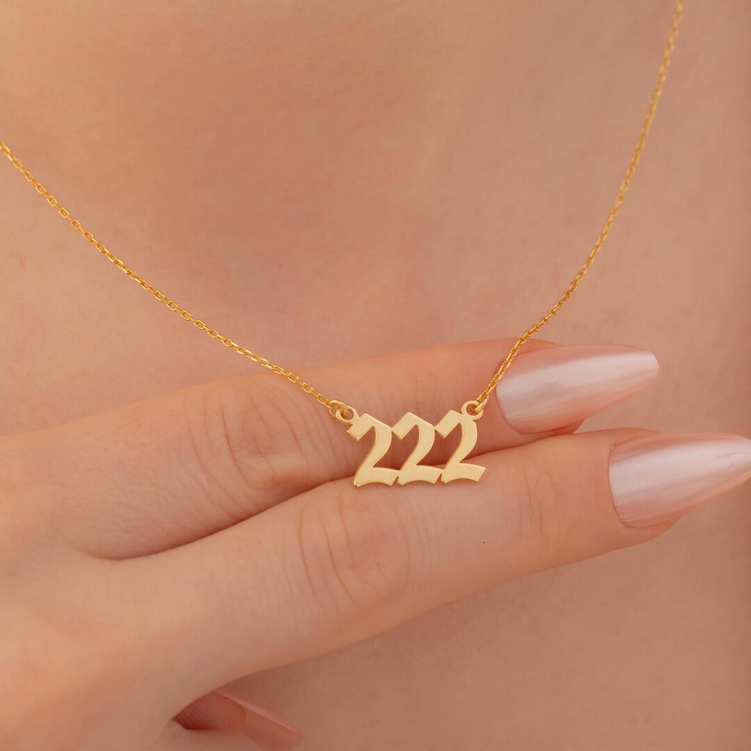 Custom Name Nekclace Angel Number Pendant, Custom Date Necklace | 444 ...