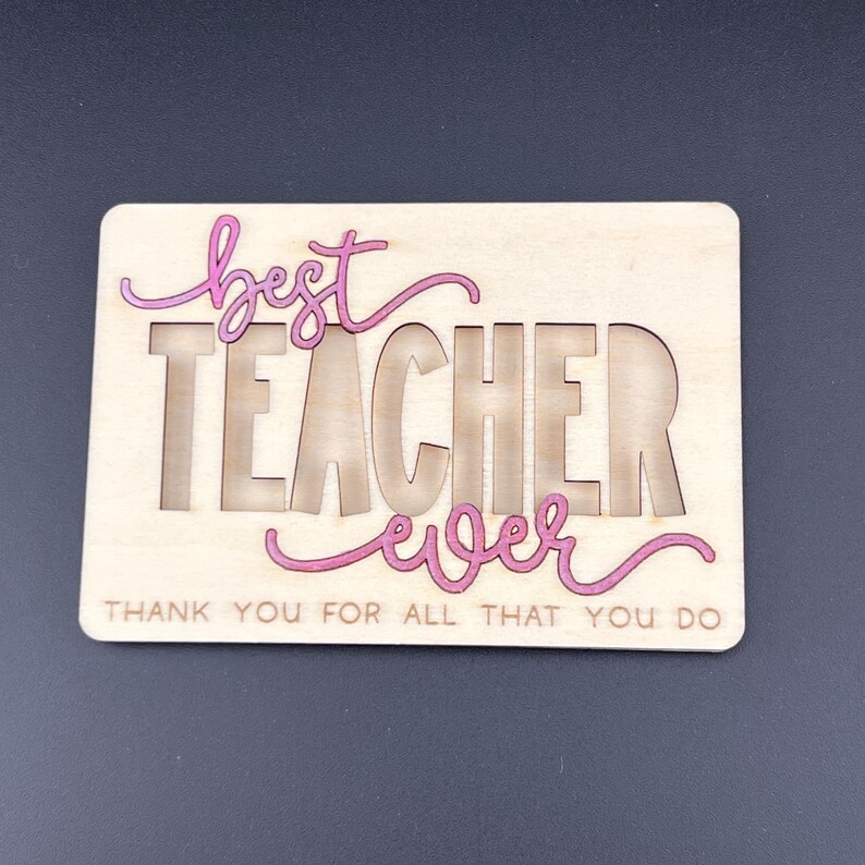 Teacher Appreciation Gift Card Holder | Best Teacher Ever | 1st Day of ...