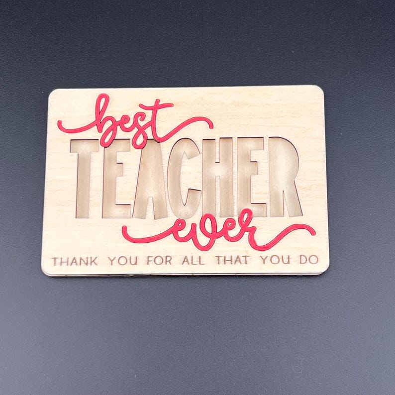 Teacher Appreciation Gift Card Holder | Best Teacher Ever | 1st Day of ...