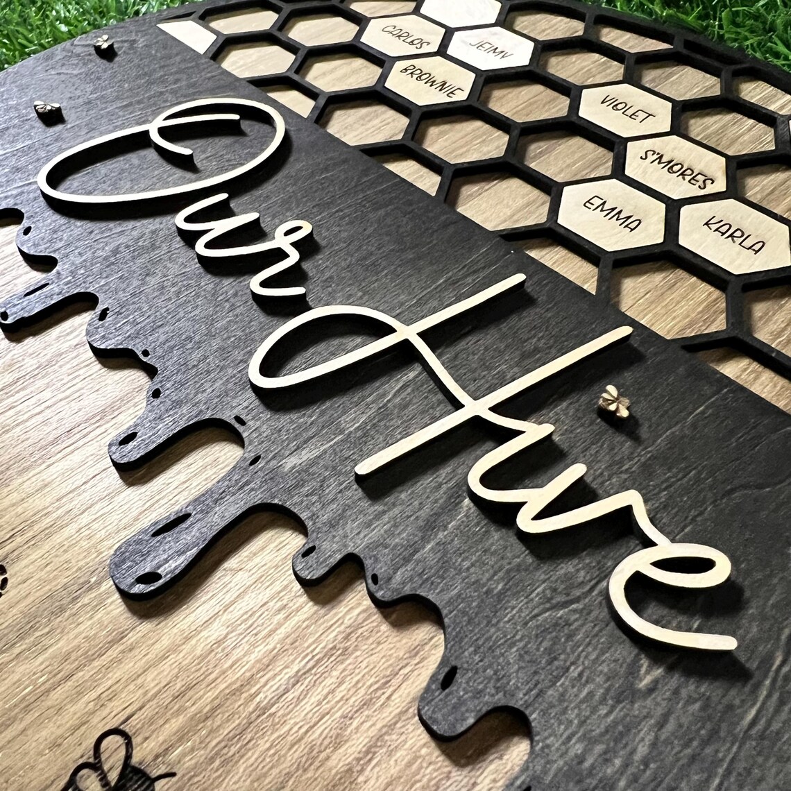 Personalized 3D Hive Sign: Our Hive Gift, Grandma Bee Hive Sign ...