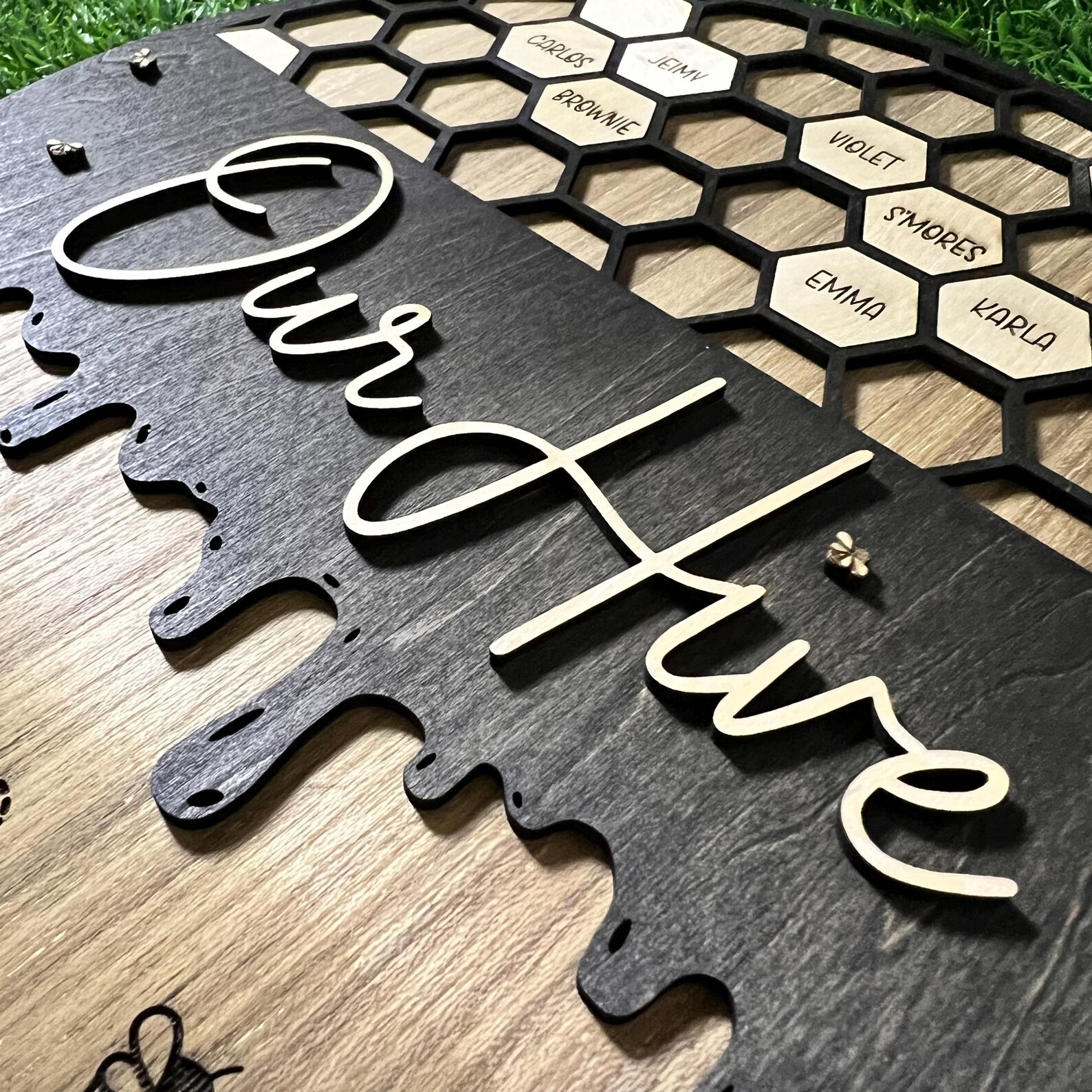 Personalized 3D Hive Sign: Our Hive Gift, Grandma Bee Hive Sign ...