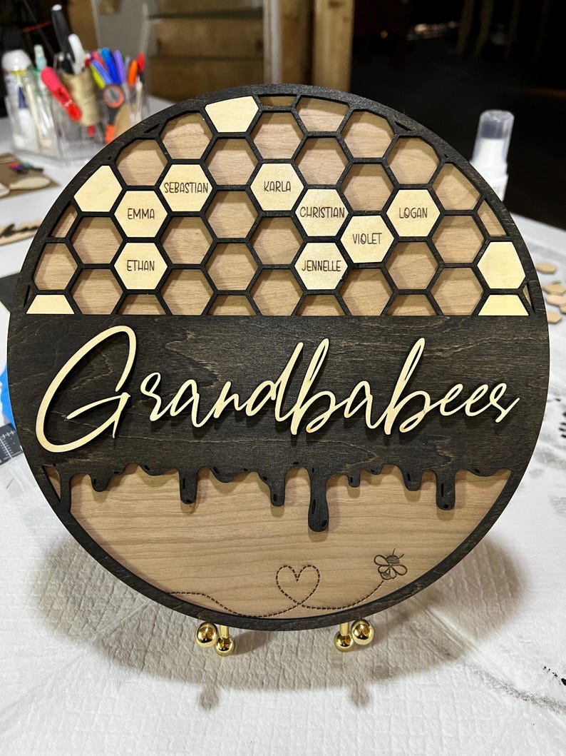 Personalized 3D Hive Sign: Our Hive Gift, Grandma Bee Hive Sign ...
