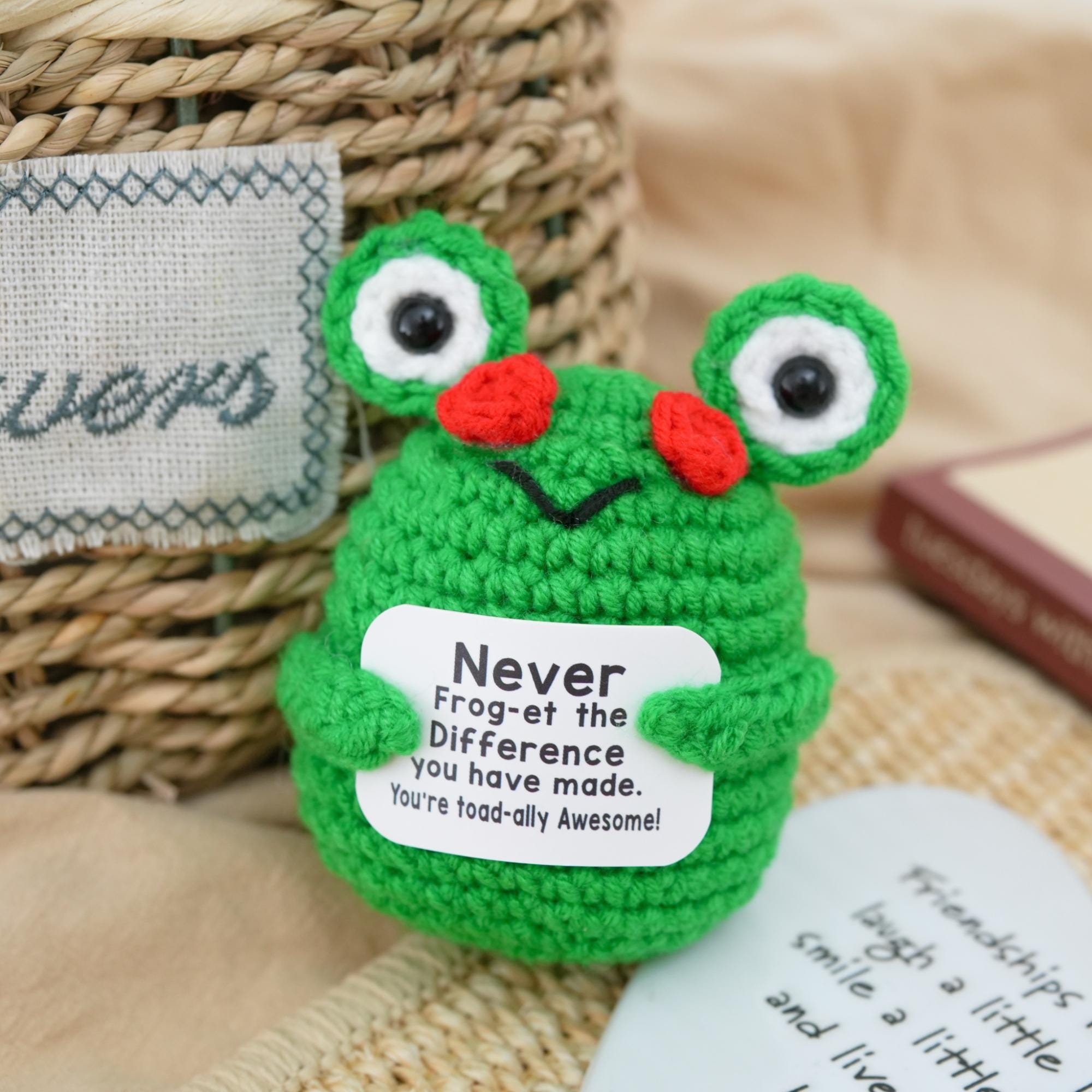 100% Handmade Crochet Frog, Positive Frog, Crochet Amigurumi Pattern ...