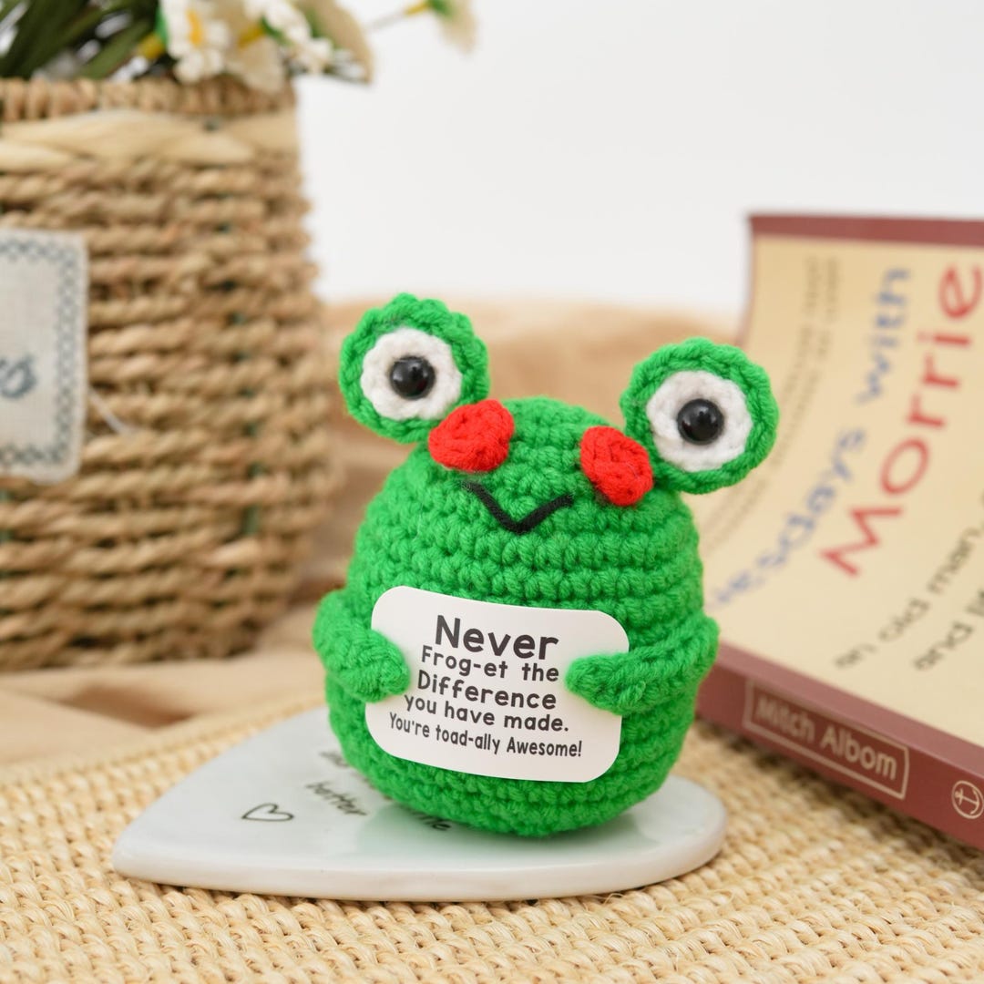 100% Handmade Crochet Frog, Positive Frog, Crochet Amigurumi Pattern ...