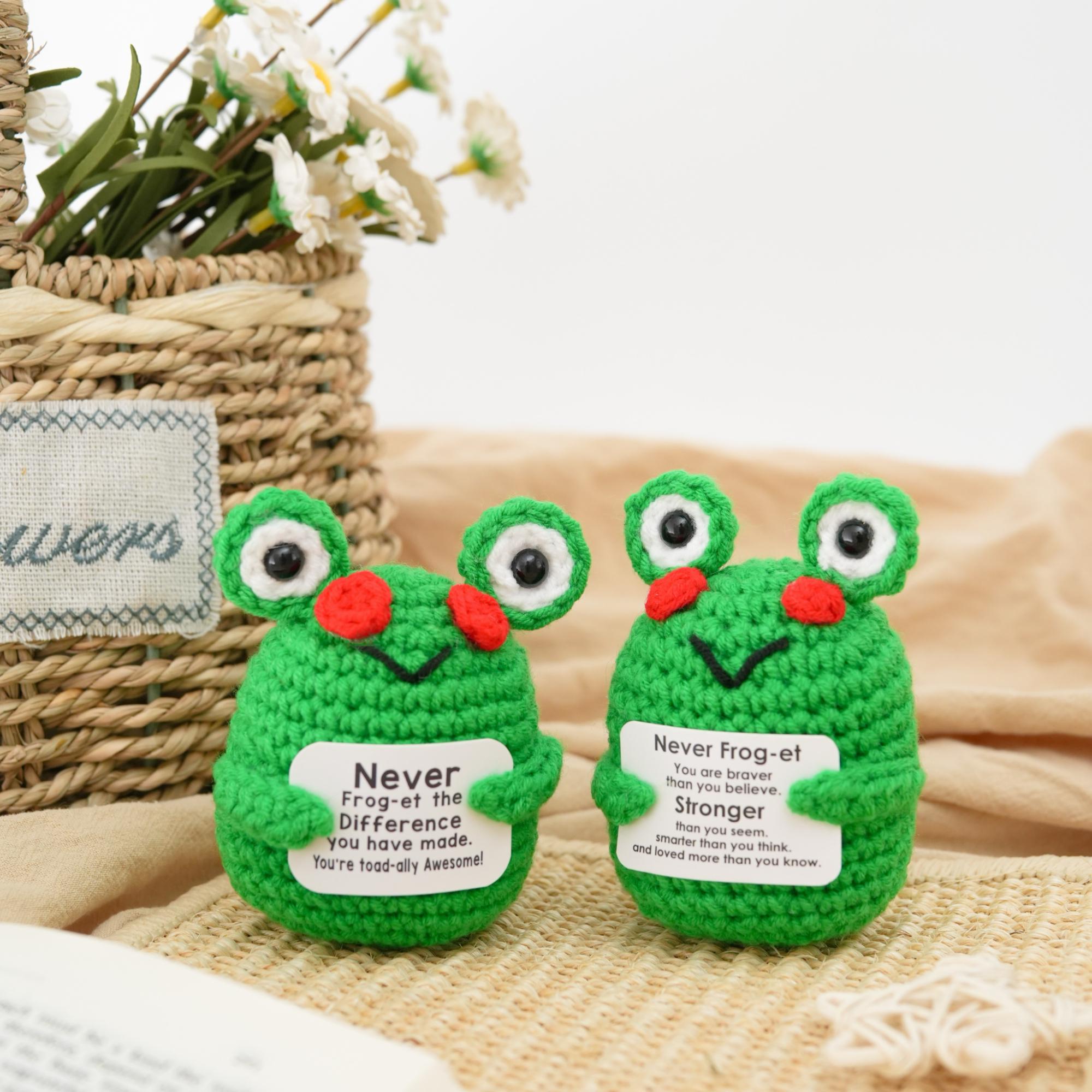 100% Handmade Crochet Frog, Positive Frog, Crochet Amigurumi Pattern ...