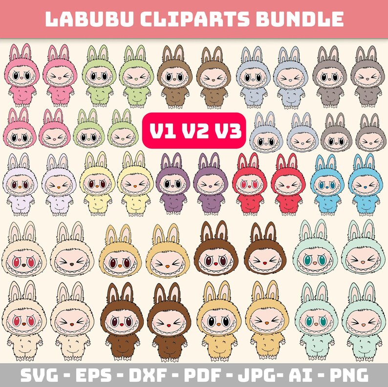60+ Labubu PNG SVG Bundle, Labubu Clipart, Labubu Bundle PNG, Labubu ...