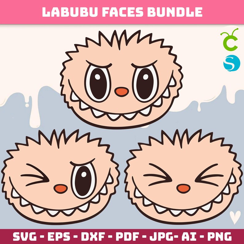 Labubu Face SVG, Labubu Face Clipart Bundle, Layered Cricut Digital Cut ...