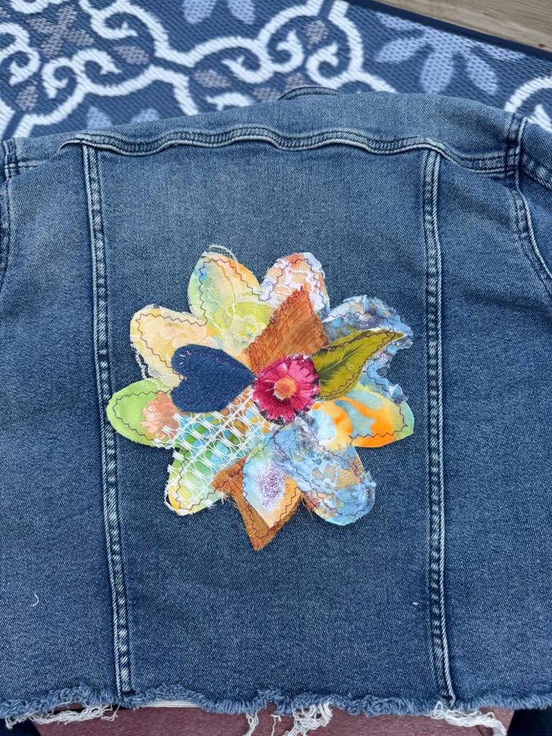 Handmade Boho Applique Fabric Patches, Floral Designs, Sew-on or Iron ...