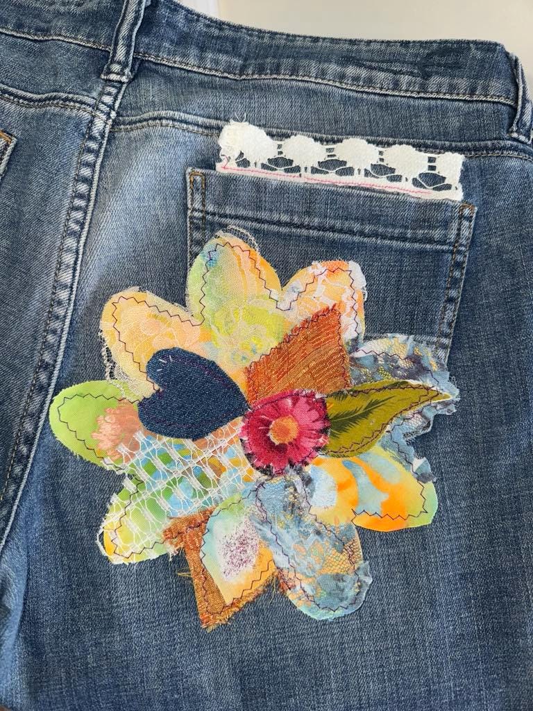 Handmade Boho Applique Fabric Patches, Floral Designs, Sew-on or Iron ...