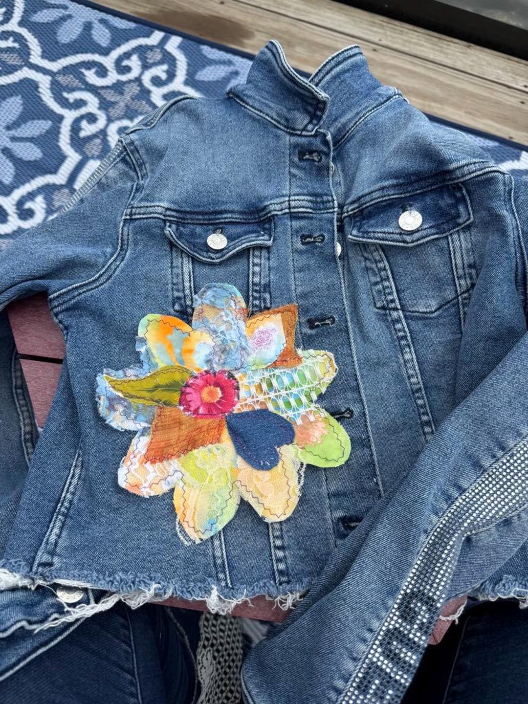 Handmade Boho Applique Fabric Patches, Floral Designs, Sew-on or Iron ...