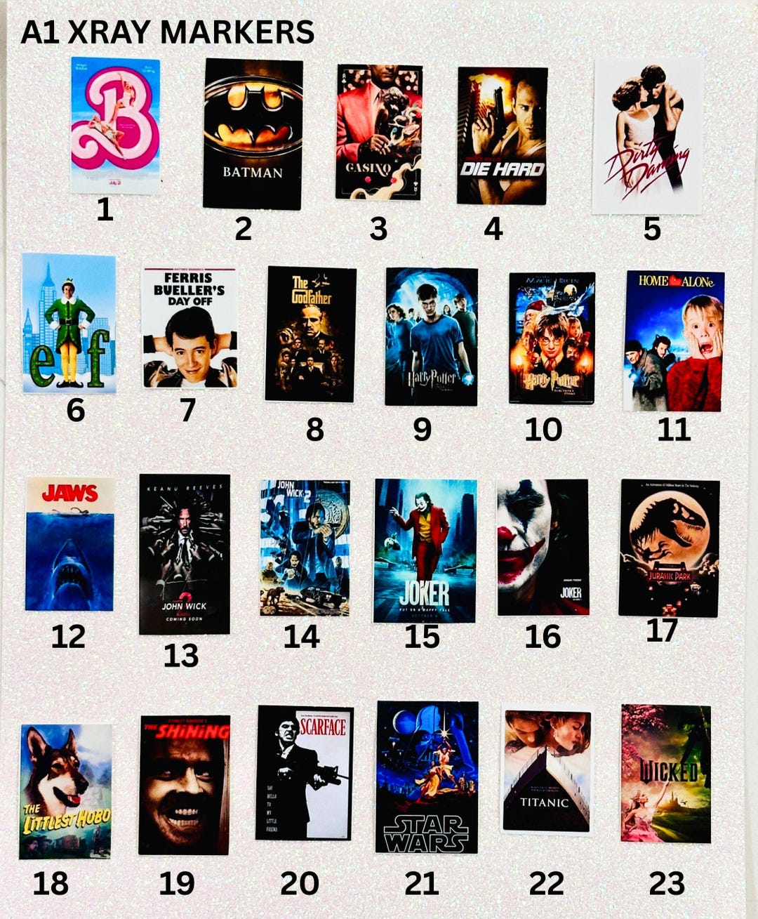 FAVOURITE MOVIE Posters- Xray Markers for Rad Techs. Jaws, Barbie, Star ...