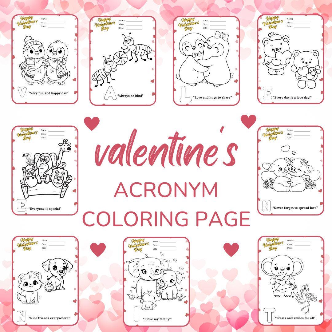 Coloring Pages / Printable Valentine's Day Acronym Coloring Pages ...