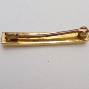Gold Toned Hand Etched Bar Pin - Etsy