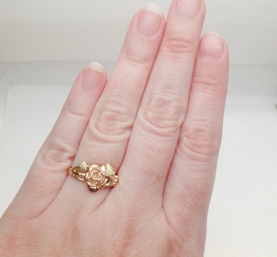 Ridco Black Hills Gold Rose Ring 10 Karat Yellow Gold… - Gem
