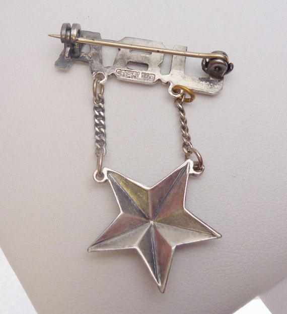SS USA Star Military Uniform Pin Sterling Silver - Gem