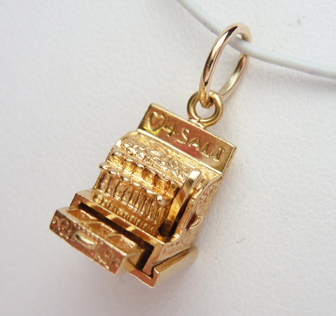 14k Love for Sale Cash Register Charm That Works - Etsy