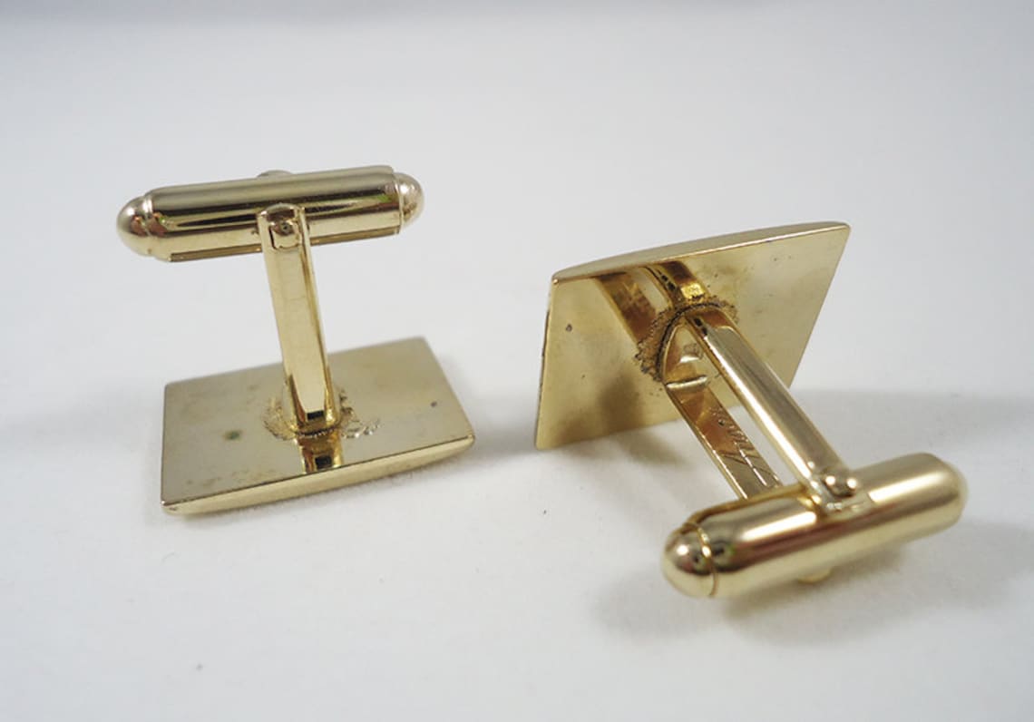 Anson Black and Gold Floral Vintage Cufflinks Mens | Etsy