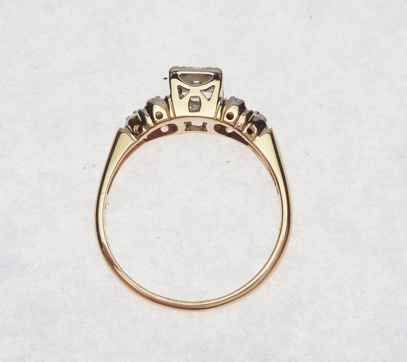 14kt 10 ptw Diamond Illusion Head Engagement Ring | Etsy