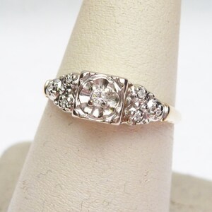 14kt 10 Ptw Diamond Illusion Head Engagement Ring - Etsy