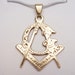 14k Masonic Square and Compass Pendant - Etsy