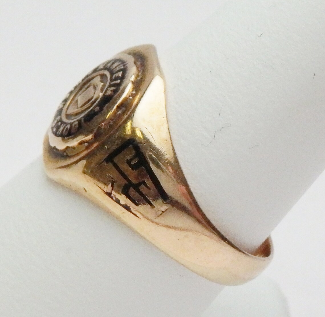 10 Kt Manheim High School 1925 Class Ring Black Enamel Yellow Gold - Etsy