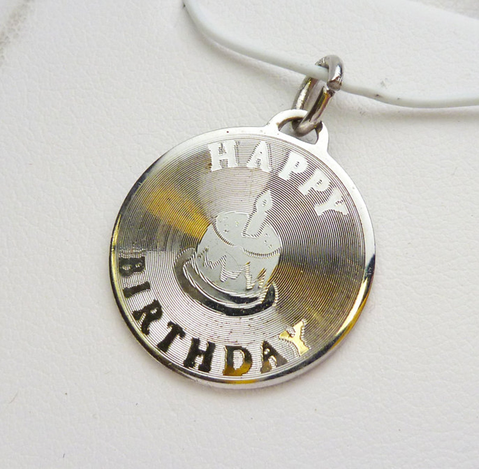 SS Happy Birthday Disc Charm | Etsy