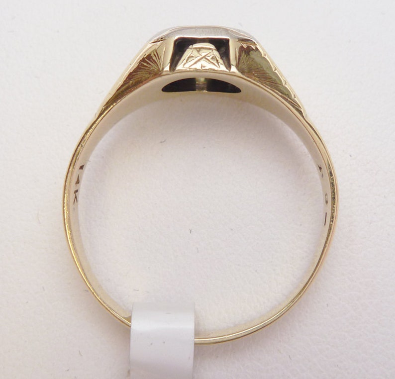 14k 17pt Diamond Signet Ring | Etsy