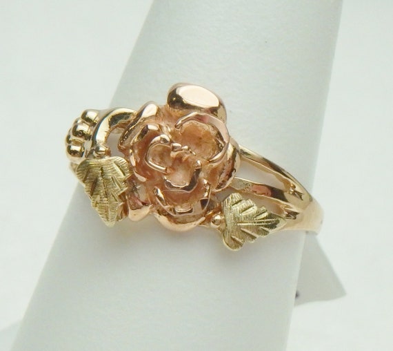 Ridco Black Hills Gold Rose Ring 10 Karat Yellow Gold… - Gem