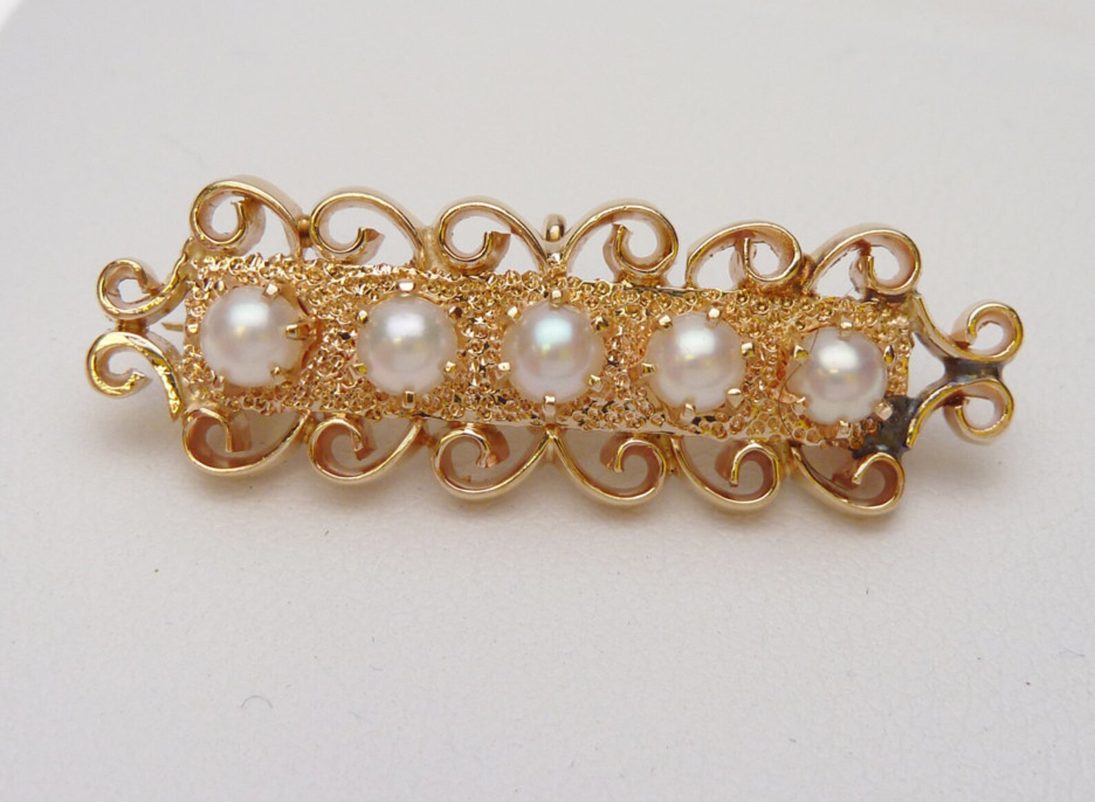 14kt Genuine Pearl Bar Pin and Pendant | Etsy