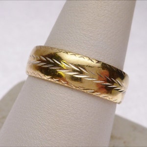14k Etched Two Tone Band - Etsy