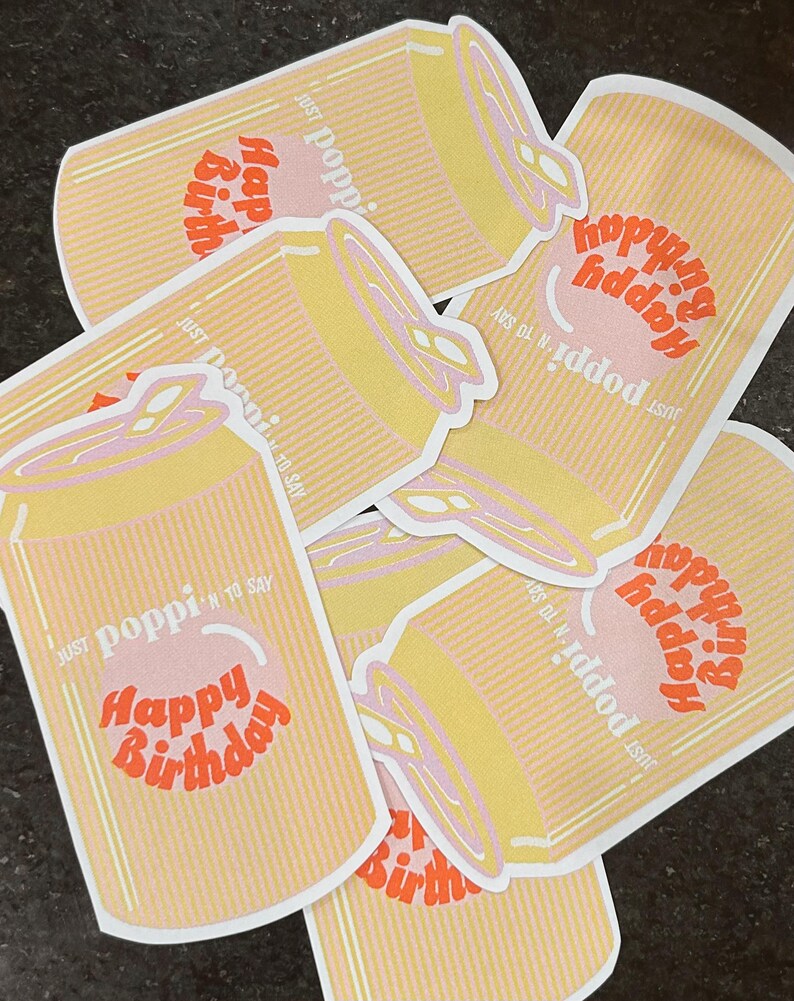 Happy Birthday Tag - Just Popping in - Printable - Etsy