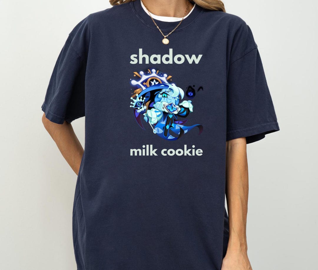 Cookie Shadow Milk T-shirt, Cookie T-shirt, Unisex T-shirt, Cute Gift for Birthday, Cookie ...