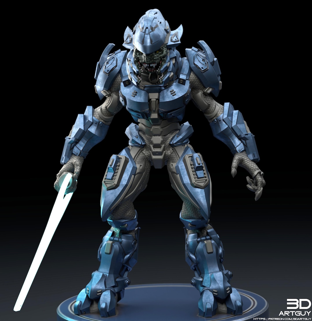 Covenant Elite Miniature by 3dartguy: Alien Miniature, 50mm, 4 Poses - Etsy