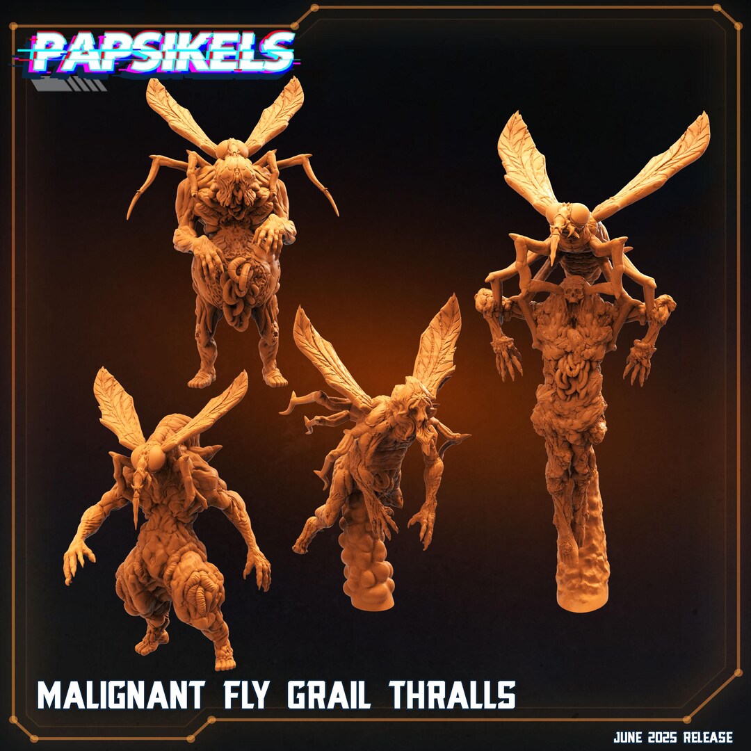 Malignant Fly Grail Thralls Miniatures by Papsikels: Papsikels 4-model ...