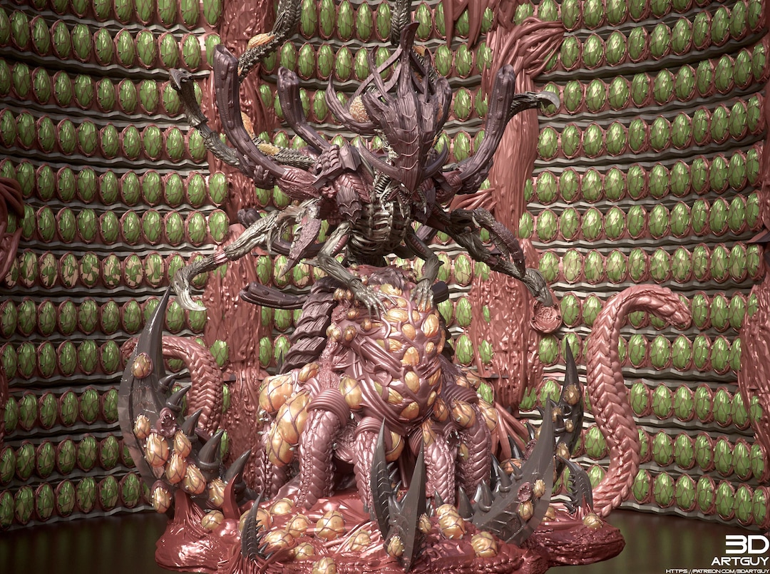 Matriarch (birthing) by 3dartguy 32mm Scale, 50mm or 100mm, Miniature ...