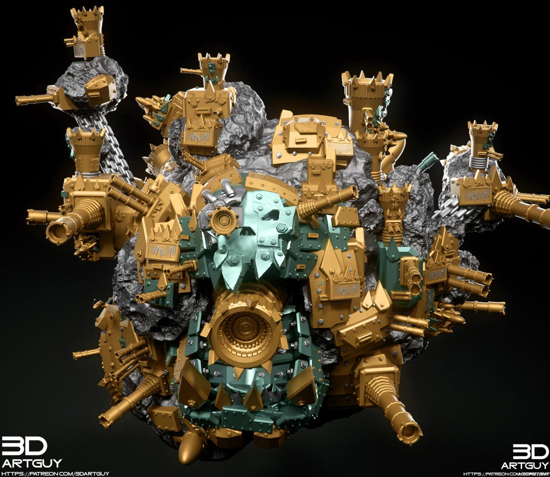 Orc Deathstar (attack Moon) by 3dartguy 32mm Scale, 50mm or 100mm ...