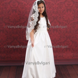 Communion Veil, Baptism Veil, Catholic Veil, Flower Girl's Veil, Holy ...