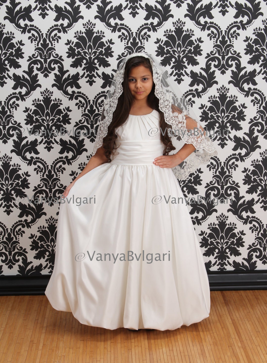 Communion Veil, Baptism Veil, Catholic Veil, Flower Girl's Veil, Holy ...