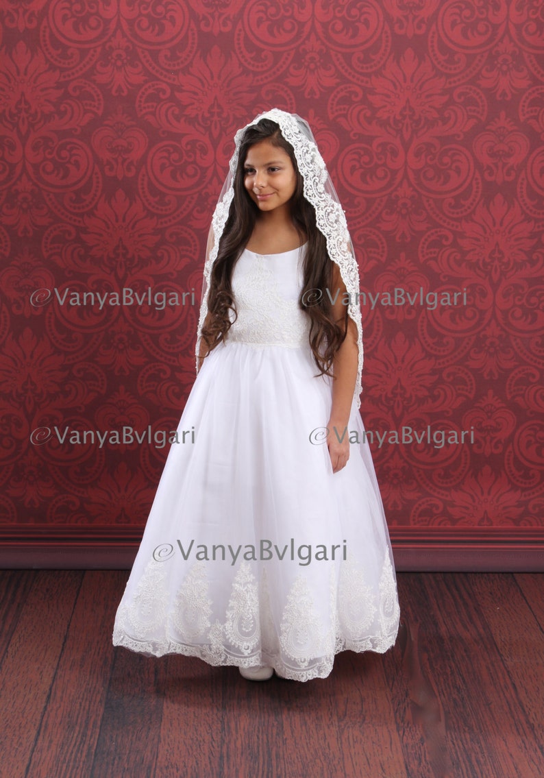 First Communion Veil Flower Girl's Veil Catholic Veil - Etsy