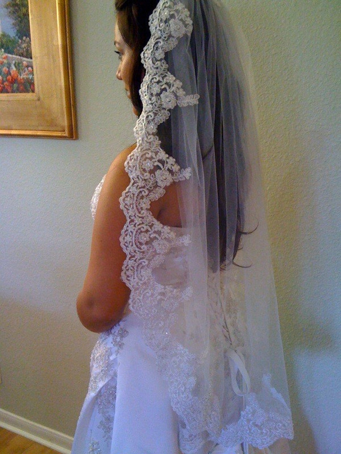 Bridal Lace Veil Wedding Spanish Veil Mantilla With Exclusive | Etsy