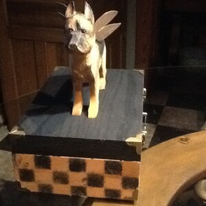 Carved German. Shepherd Box , for Home or Memorial - Etsy